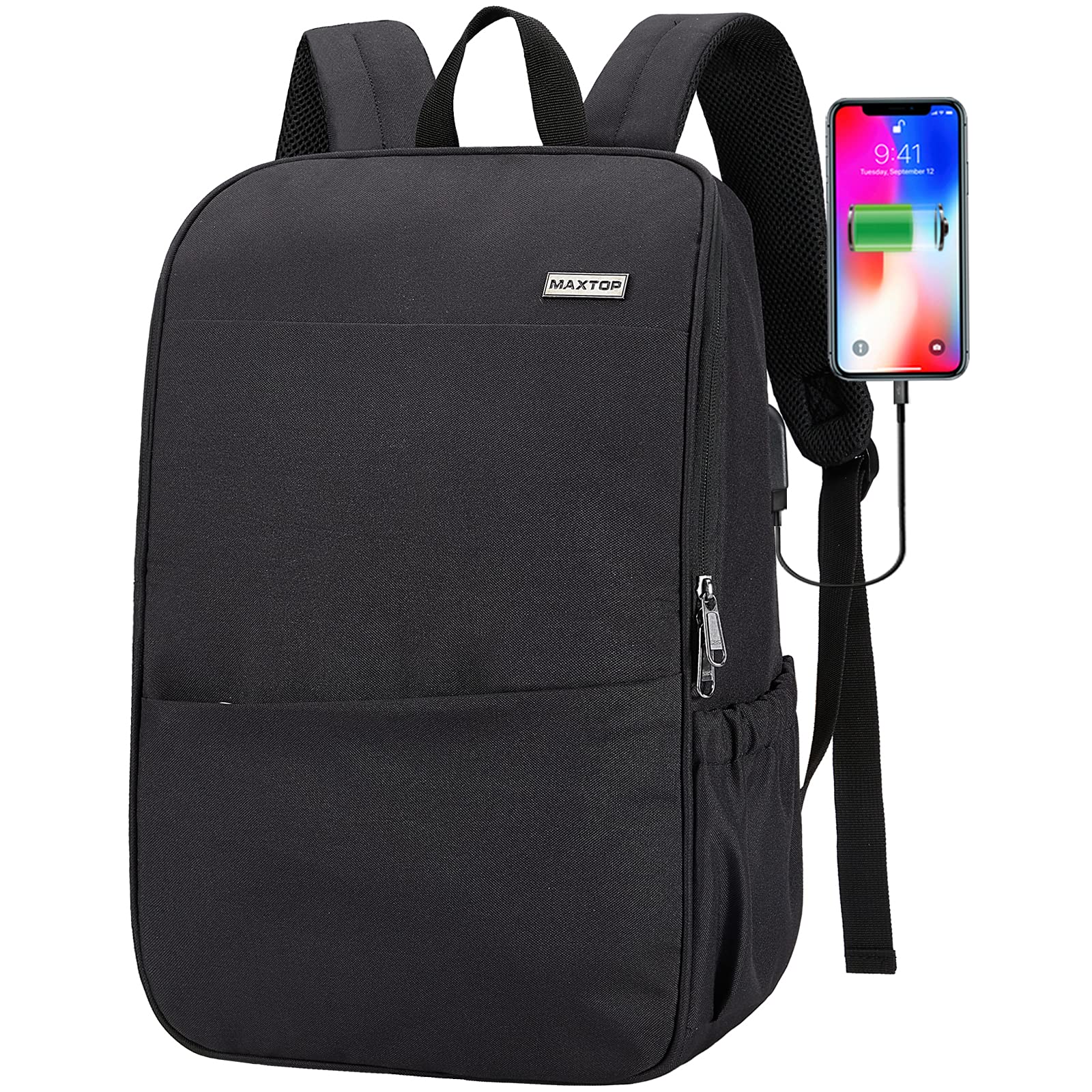 Deep Storage Laptop Backpack with USB Charging Port[Water Resistant] C ...